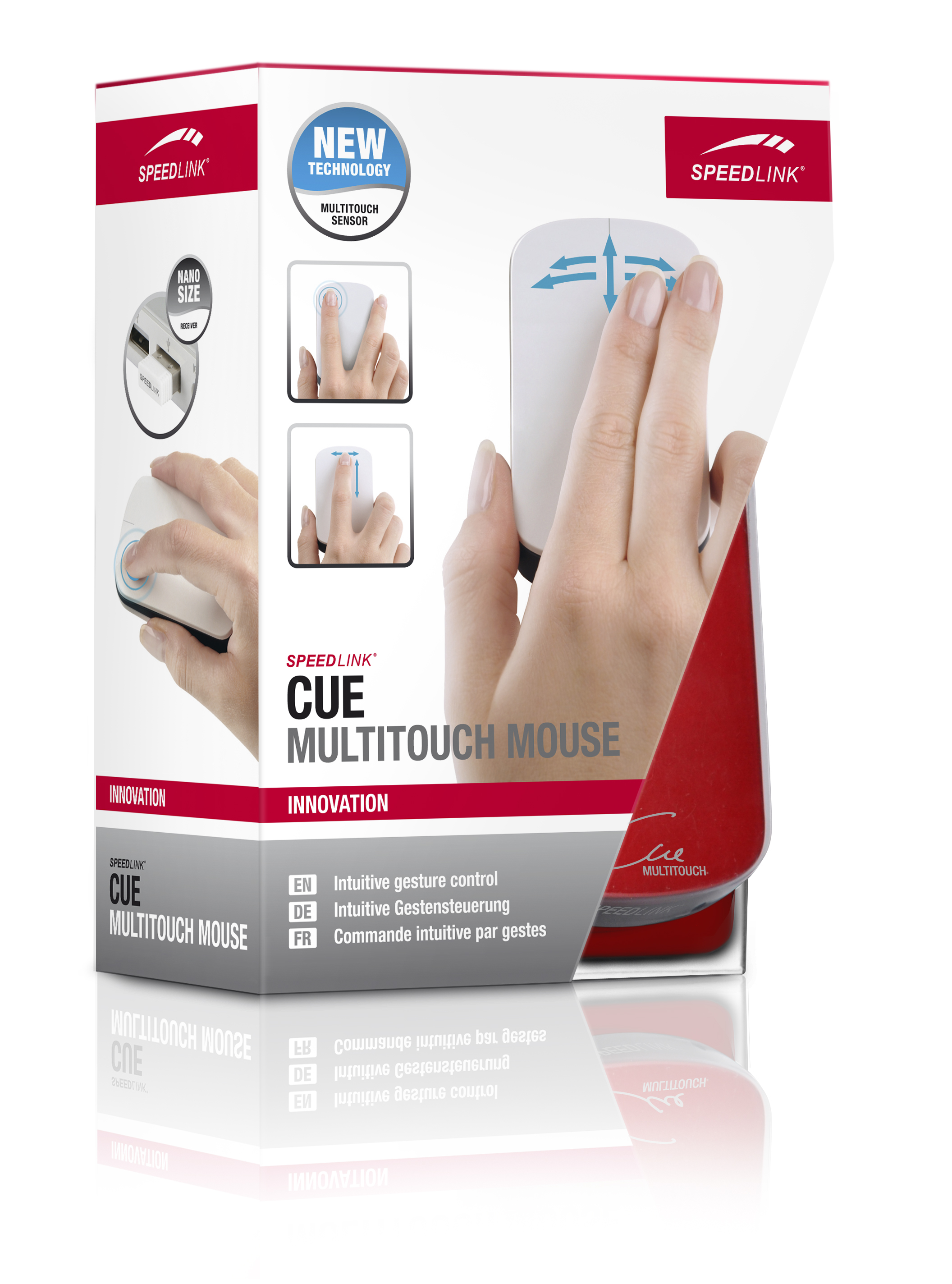 CUE Wireless Multitouch Mouse, metallic-red | SL-6345-SRD