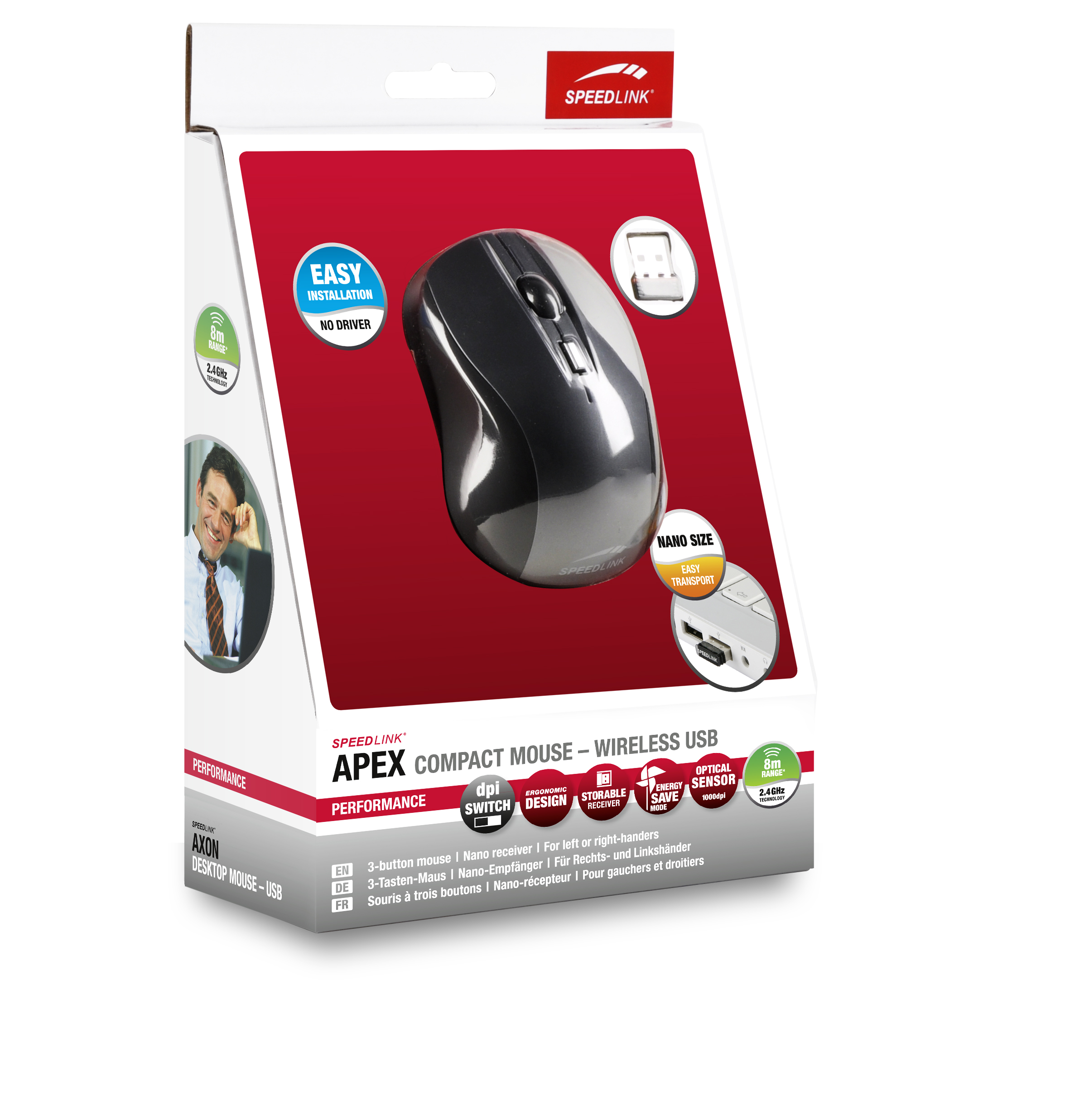 APEX Compact Mouse Wireless USB, grey | SL-6360-SGY-01