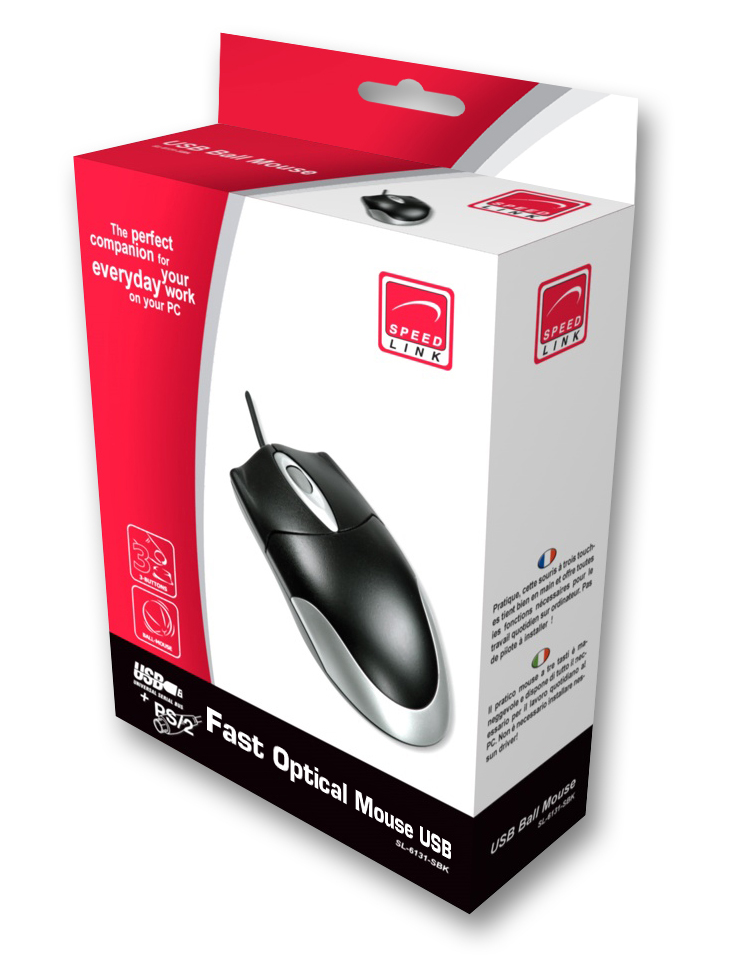 Fast Optical Mouse USB/PS2 Combo, black | SL-6163-SBK