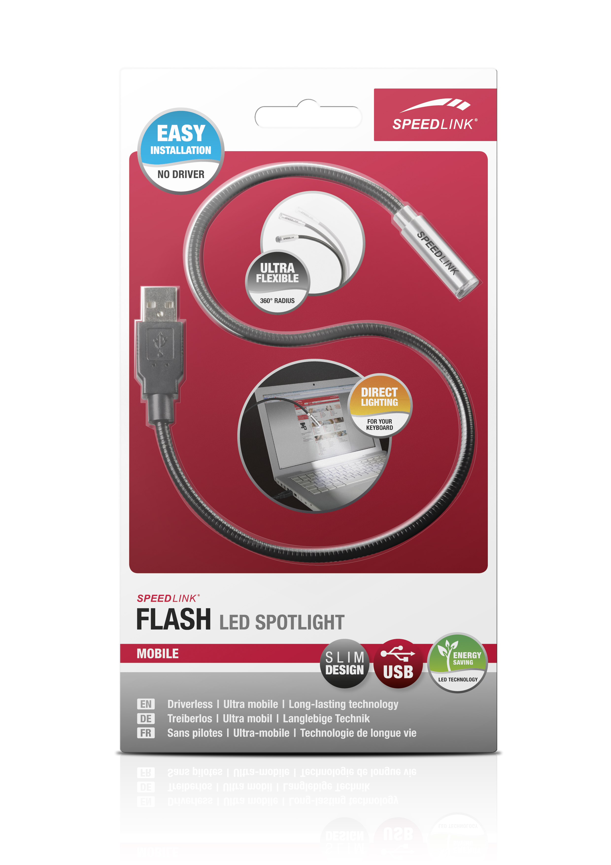 FLASH LED Spotlight, black | SL-7402-BK