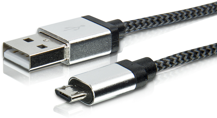 Micro-USB To USB Sync & Charge Cable, black-grey | SL-1703-BKGY